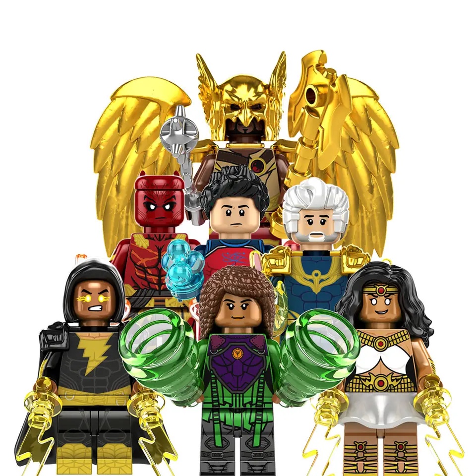 Black Super Adam Doctor Fate Cyclone Hawk Man Heroes Mini Bricks ...