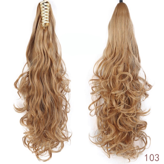 70 cm Long Curly Synthetic Ponytail Extension Drawstring Ponytail Clip ...