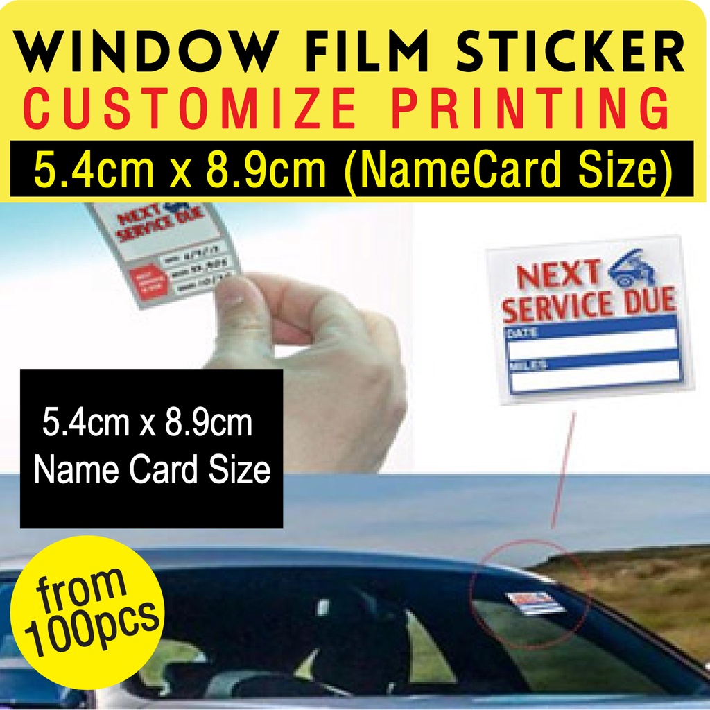 Customize 5.4cm x 8.9cm ( Name card Size ) Glass Window Film Sticker ...