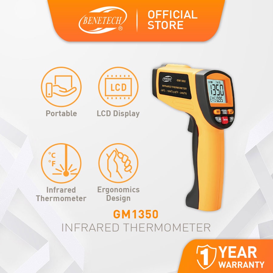 Benetech GM1350 Non-Contact Digital LCD Infrared Thermometer Laser ...