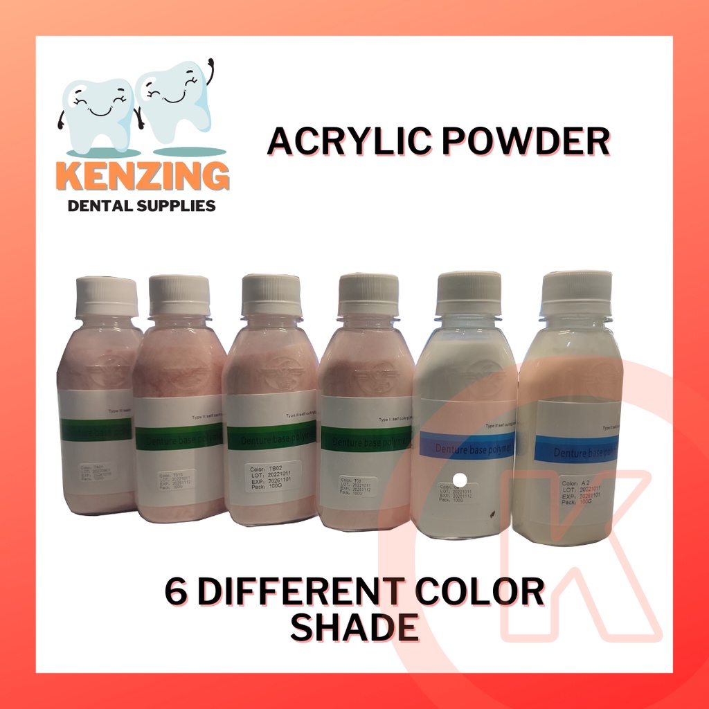 SELF CURE ACRYLIC POWDER WITH COLOR SHADE 100 GRAMS PER BOTTLE | Shopee ...