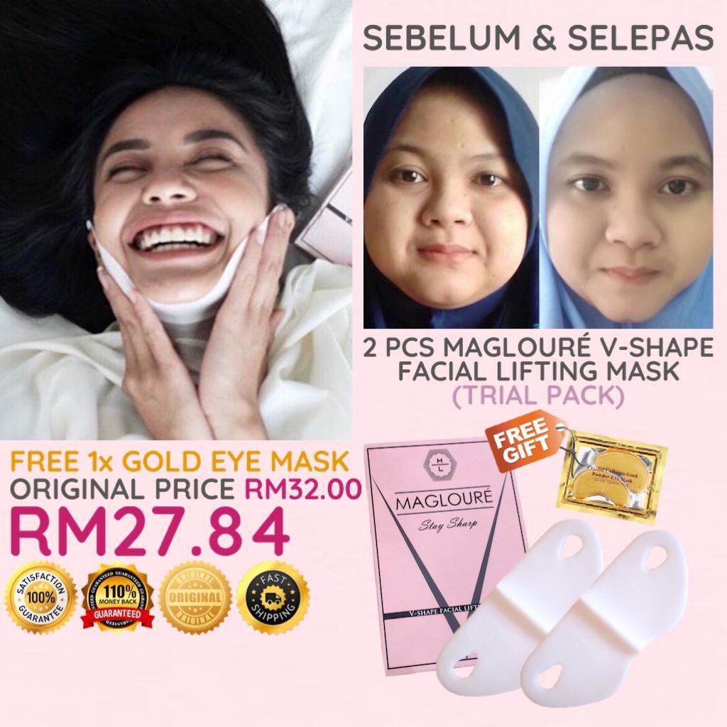 2 Pcs Magloure V Shape Facial Lifting Mask Double Chin Removal Face ...
