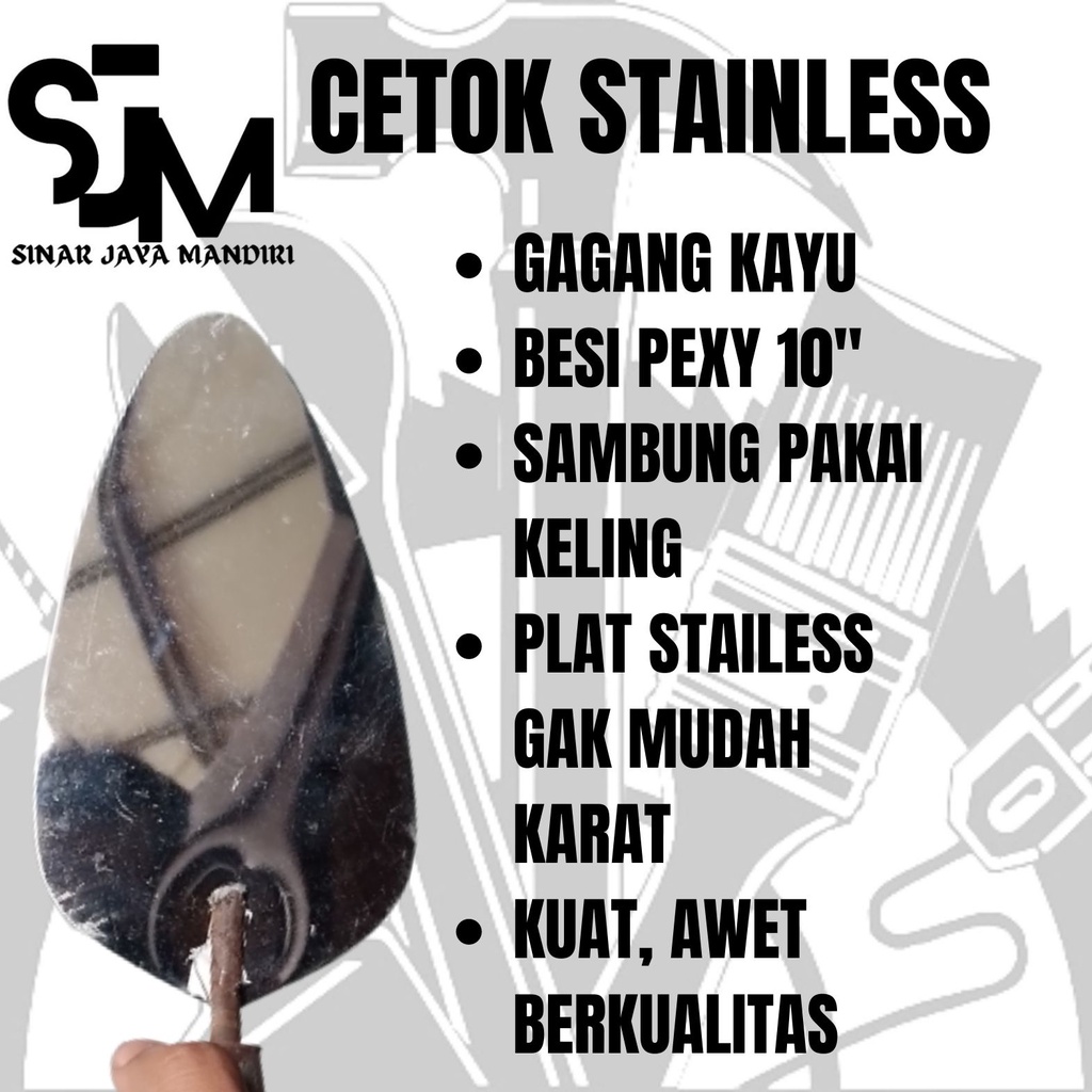 Original Round STAINLESS Cement Spoon/STAINLESS Steel Spoon | Shopee ...