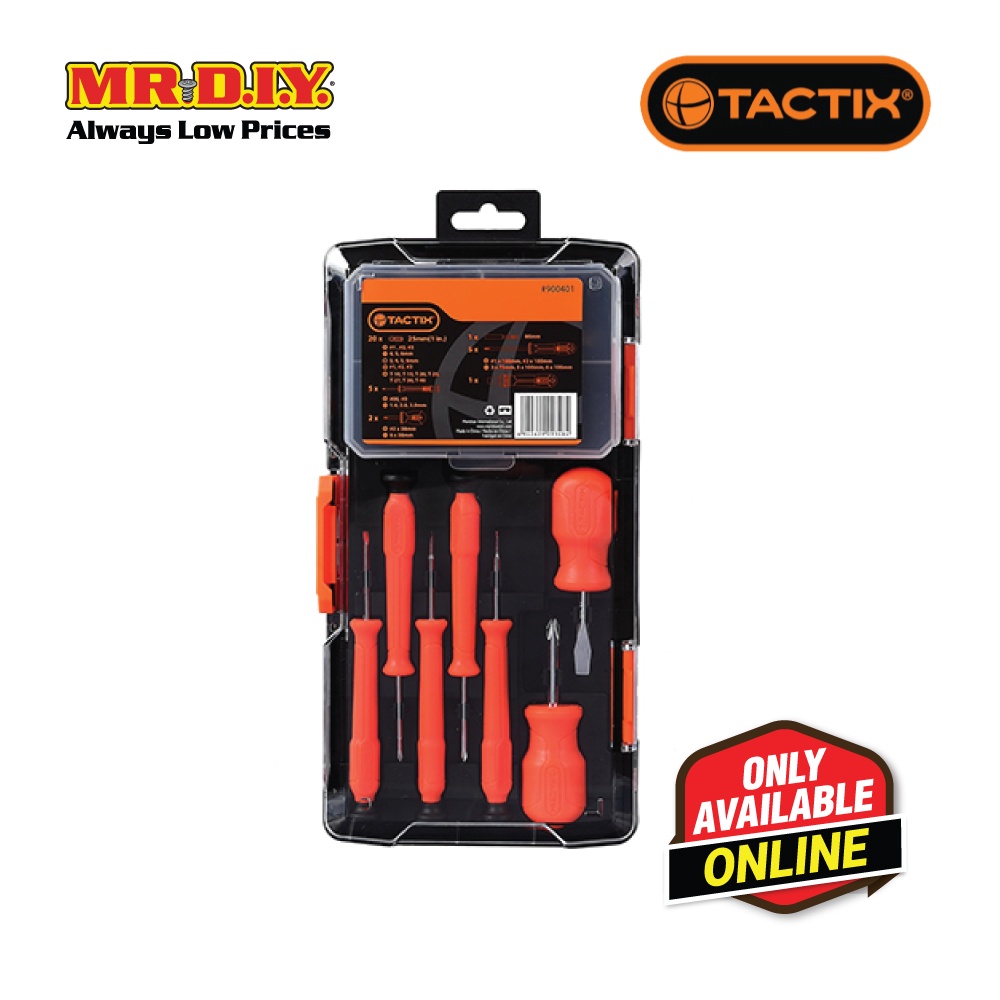 TACTIX Screwdriver Set (34 pieces) | Shopee Malaysia