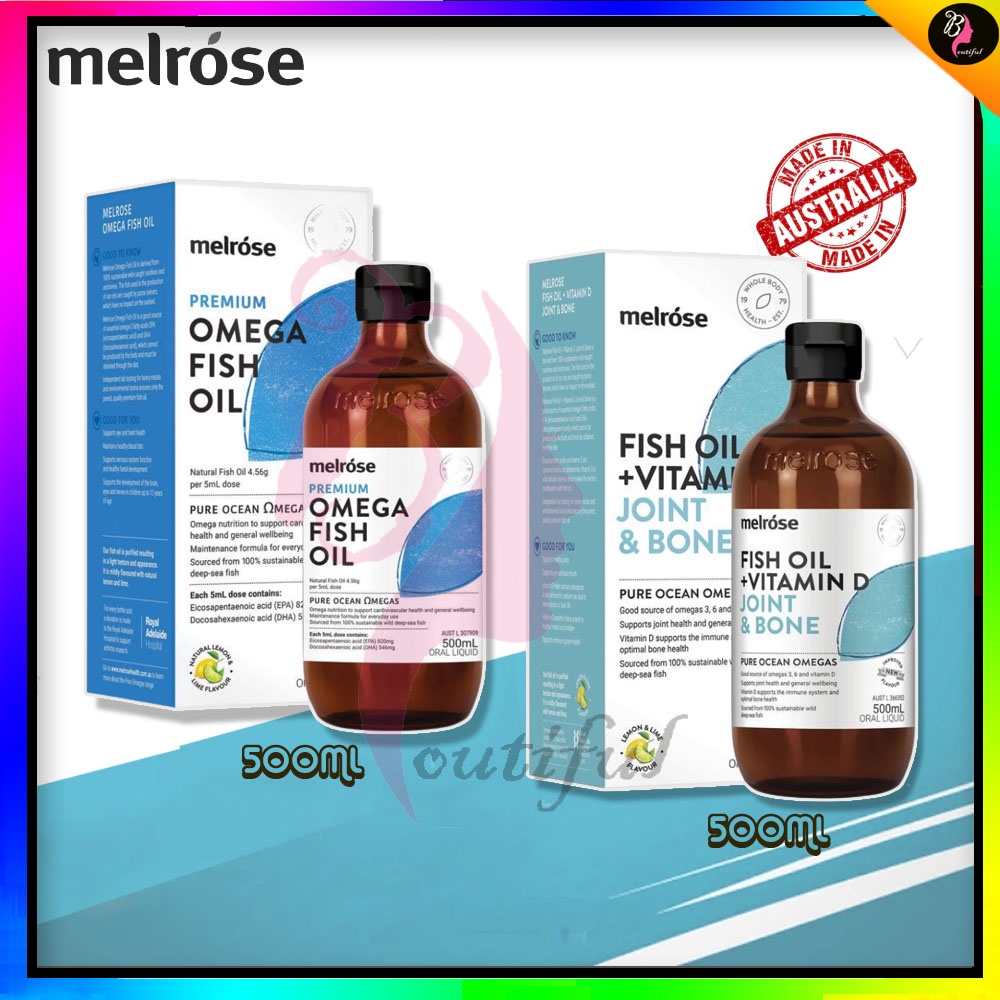 Melrose Fish Oil 500ml Rich Omega-3 Fatty Acids EPA DHA | Minyak Ikan ...
