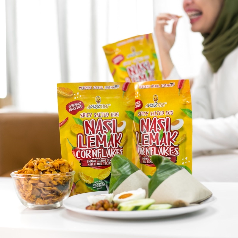 [FREE SHIPPING] Aducktive Spicy Salted Egg Nasi Lemak Cornflakes ...