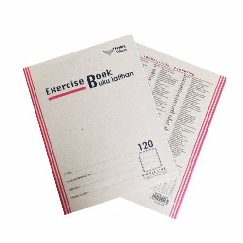 Single Line F5 Exercise Book 120 Pages (Per Pack 10Pcs) Flying Wheel ...