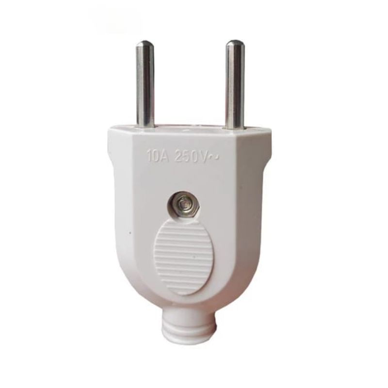 PUTIH Flat Model Plug 10A Electrical Cable Plug - SNI 10A Round End ...