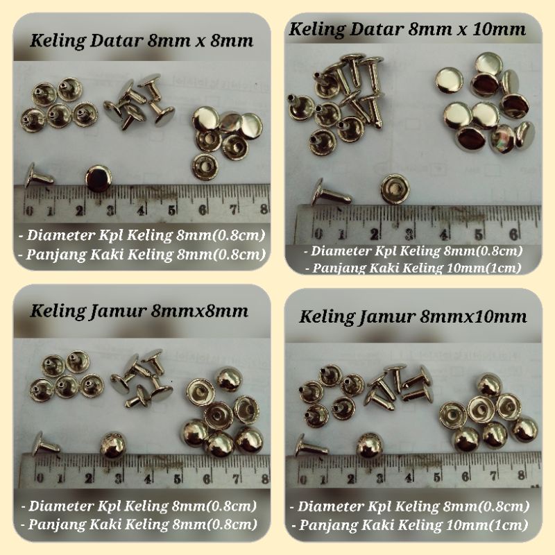 Flat Rivets & Mushroom Rivets (1 box contains 20 sets) | Shopee Malaysia