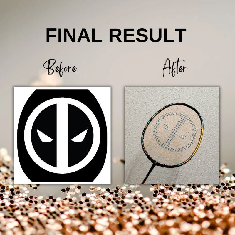 40+ CUSTOM DESIGN BADMINTON RACKET LOGO MOLD TEMPLATE STENCIL ACUAN ...