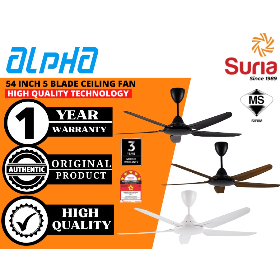 Alpha Cosa Xpress-5B/54 54'' 5 Blades 4 Speeds with Remote Control ...