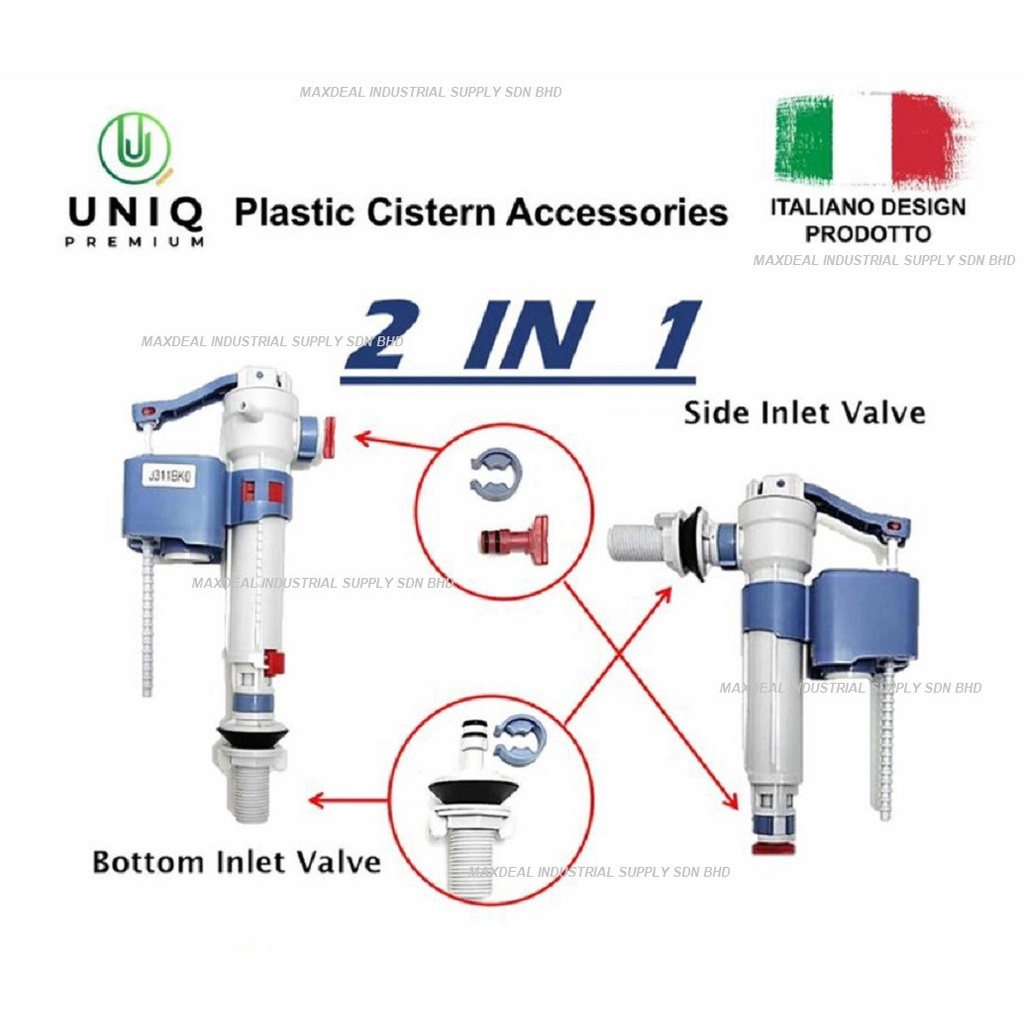 Heavy Duty UNIQ 2 In 1 Dual Inlet Valve Exchangeable Side Inlet Bottom ...