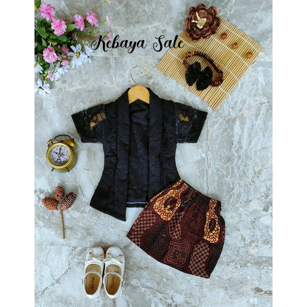 HITAM Children's KUTUBARU KEBAYA BLACK 1-5 YEARS/ NEWBORN KEBAYA / KEBAYA CLOTHES / BABY ...