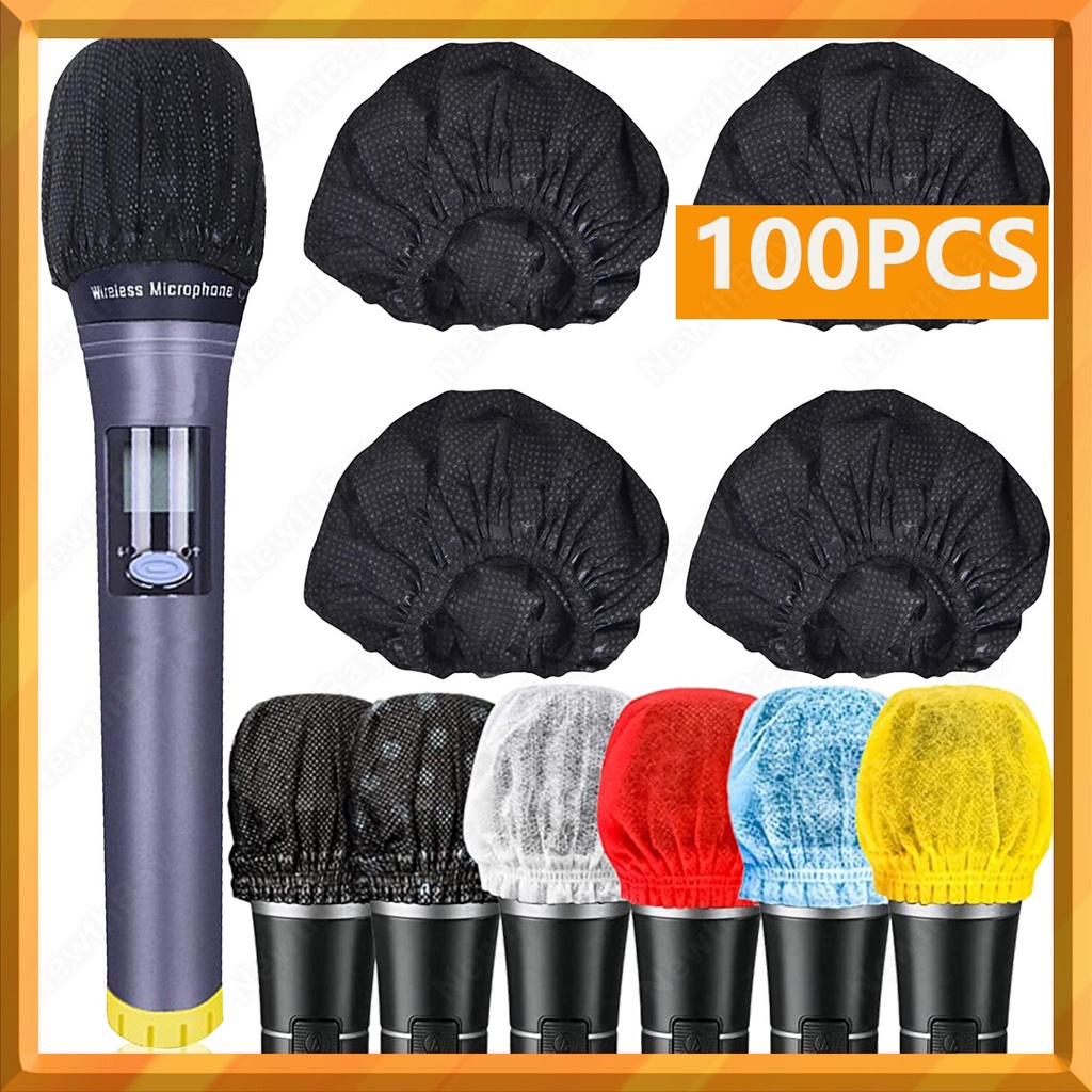 100Pcs Disposable Microphone Cover | Non-Woven Handheld Microphone ...