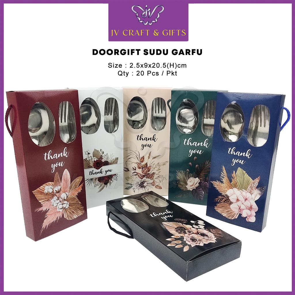 20 sets Doorgift Sudu Garfu Fork and Spoon Set Doorgift Kahwin Tunang ...