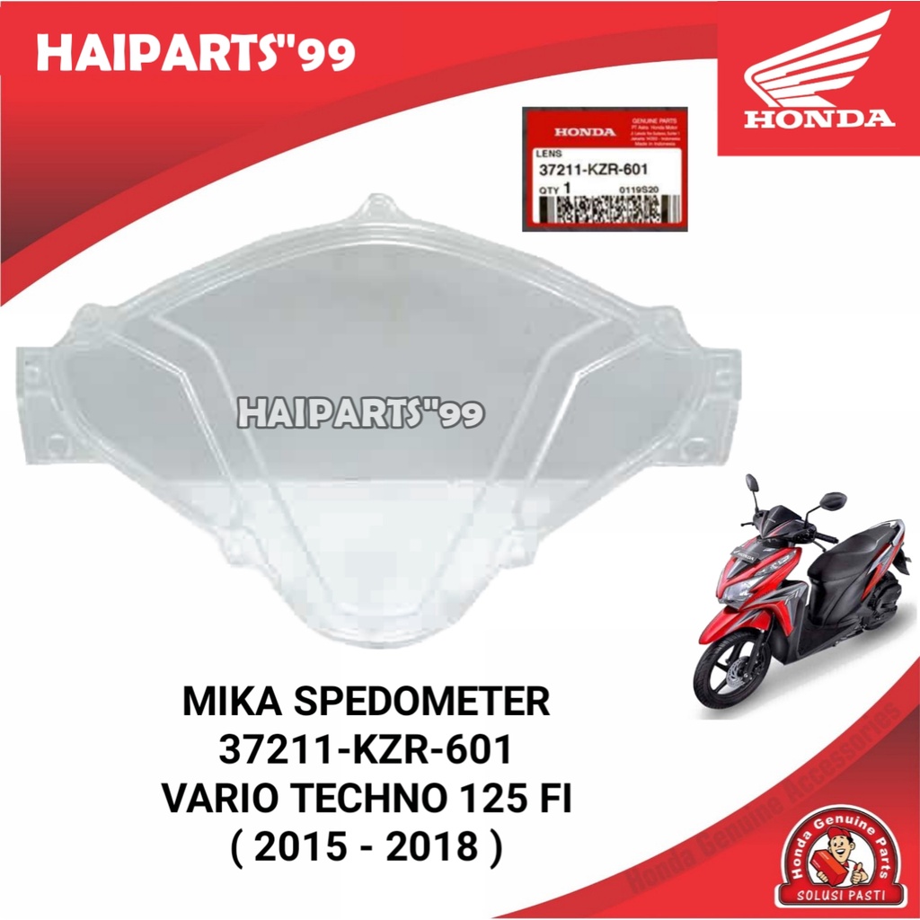 Mika Glass Lens Speedometer Speedo Meter Honda Vario Techno 125 Fi - Original Honda 37211KZR601 ...