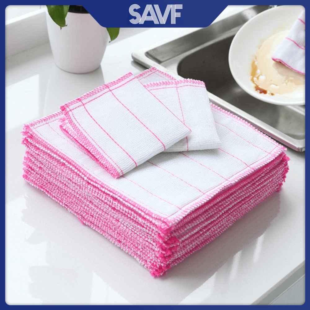 SAVF Kitchen Cloth Towels Cotton Dishcloth Super Absorbent Reusable ...