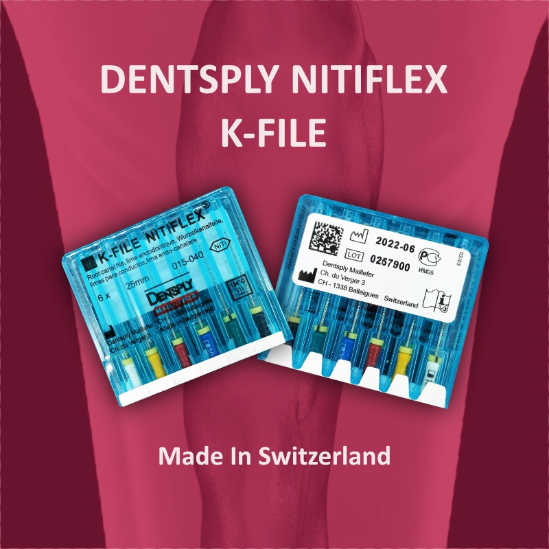 Dentsply Nitiflex K File 015-040 25mm 6 Pcs Endodontic Dental NiTi ...