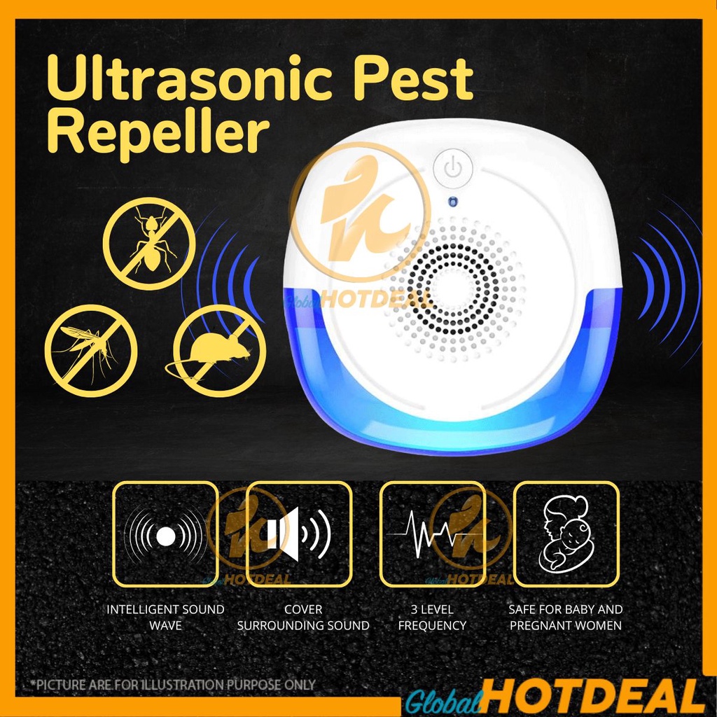 ULTRASONIC Pest Reject Repellent Electric Penghalau Serangga Hakau ...