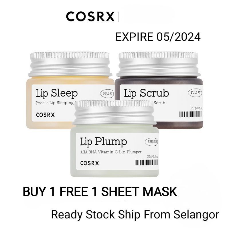 COSRX Lips treatment Propolis Lip Sleeping Mask, Honey Sugar lip Scrub,aha BHA lip plumper 20g ...