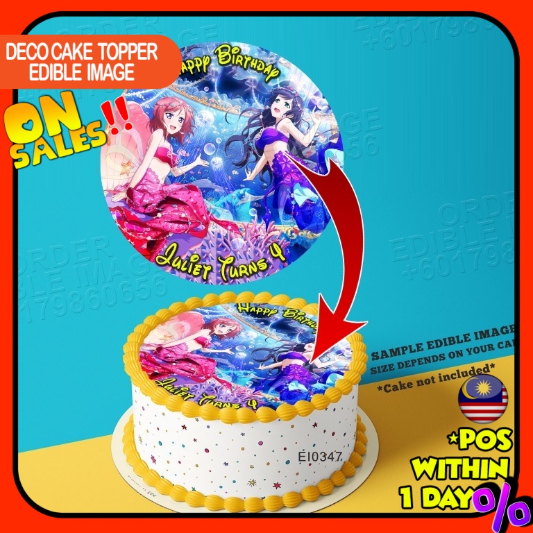 Printing EI Mermaid And Angel Love Edible Image Print Cake Photo Icing ...