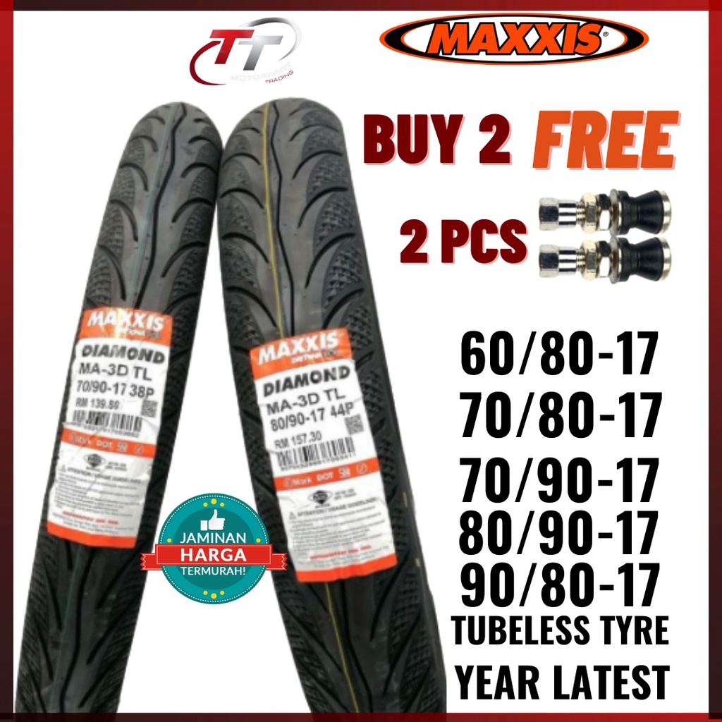 Maxxis Diamond MA3D MA3Di TYRE Tubeless Tayar TIRES TYRES 17 7090 8090 ...