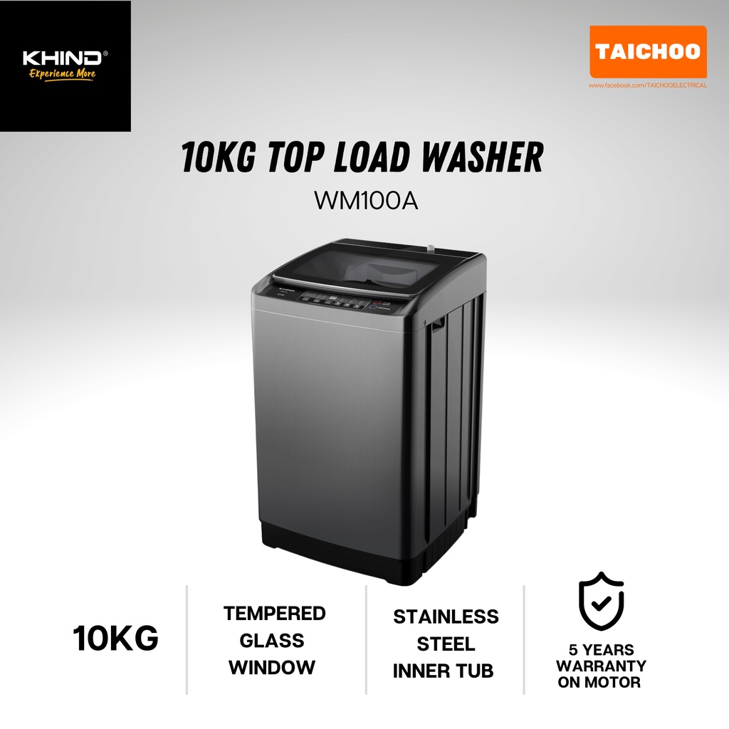 Khind Top Load Auto Washing Machine 10KG WM100A | Shopee Malaysia