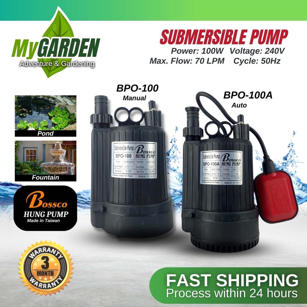 BOSSCO Submersible Pump Original Taiwan Manual Automatic Water Pump ...