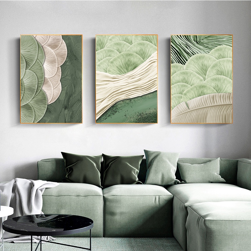 Abstract Canvas Talk Green Geometric Poster Living Room Decorative Wall ...