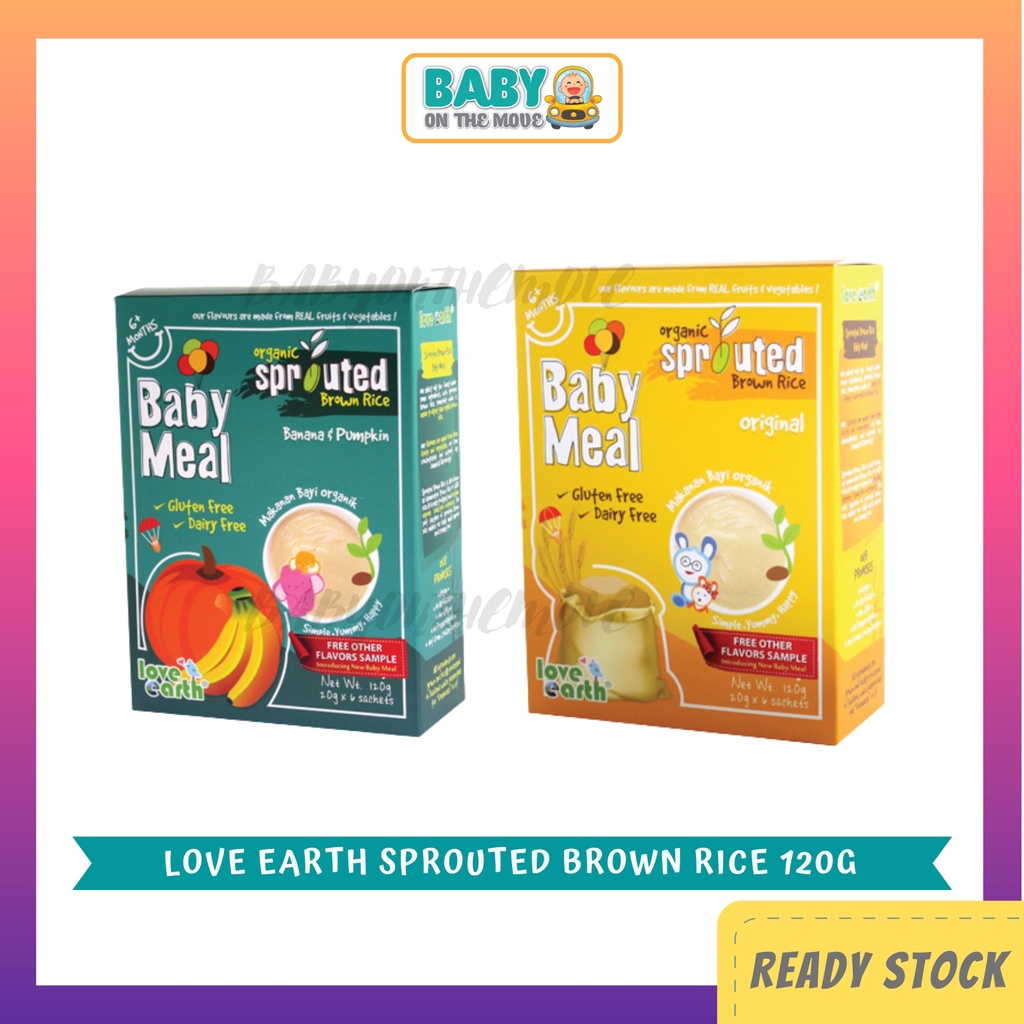 LOVE EARTH Sprouted Brown Rice Baby Meal For 6 Months+ 20g x 6 packs ...
