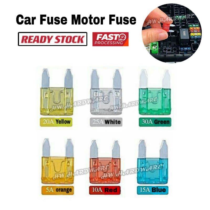 Fuse Car Fuse Kereta Vehicle Fuse Mini Fuse Car Fuse Motorcycle Fius Motor Kereta | Shopee Malaysia