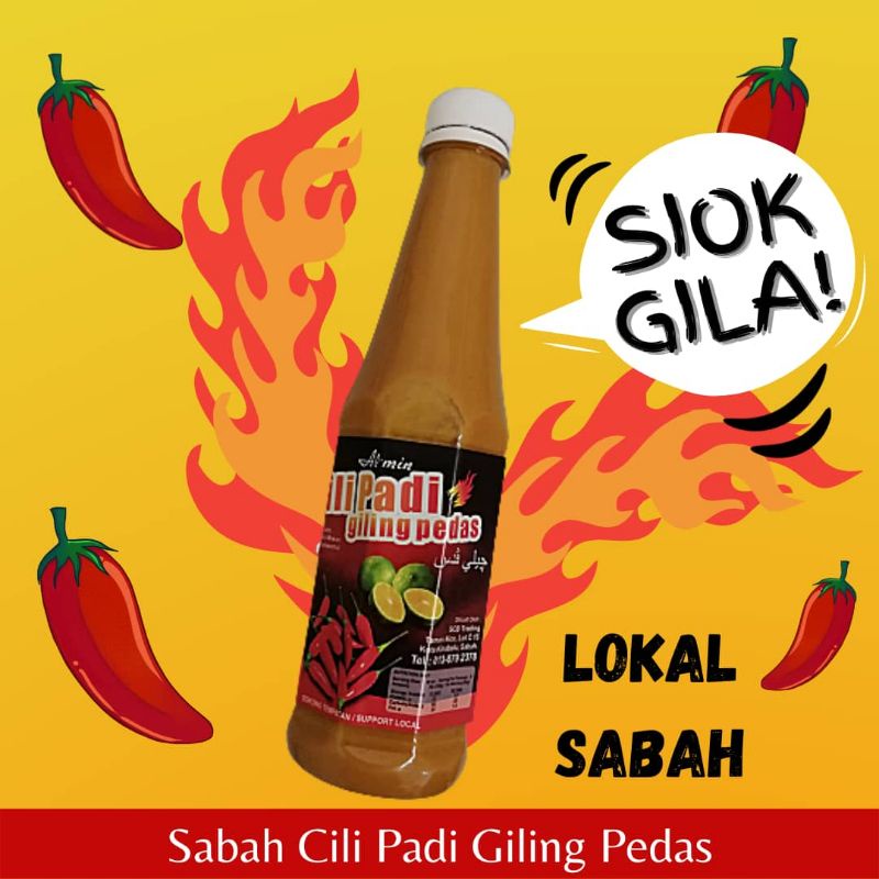 Sabah Chili Sauce Al-min Cili Padi Giling Pedas 360G | Shopee Malaysia
