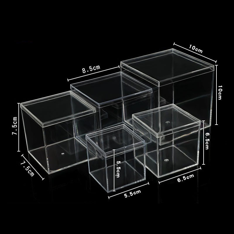 Multi-Size Acrylic Plastic Box Square Heaven And Earth Lid Transparent ...