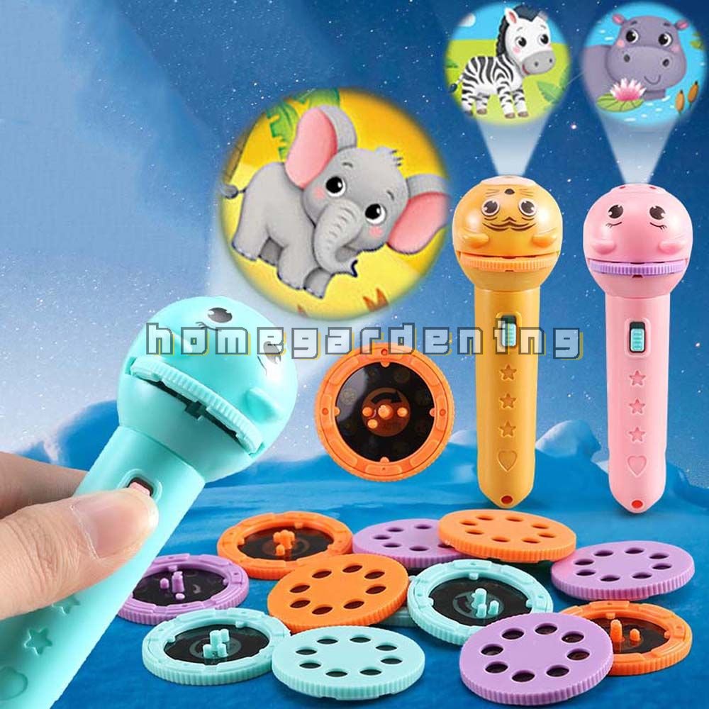 Kids Fun Projector Torch Cartoon Animal Fruit Educational Light up Toys ...