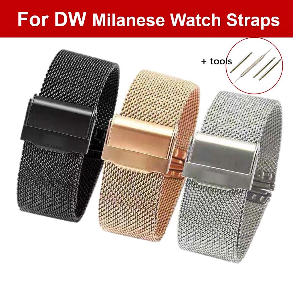 For DW Milanese Watch Straps Milanese Loop Stainless Steel Watch Bands ...