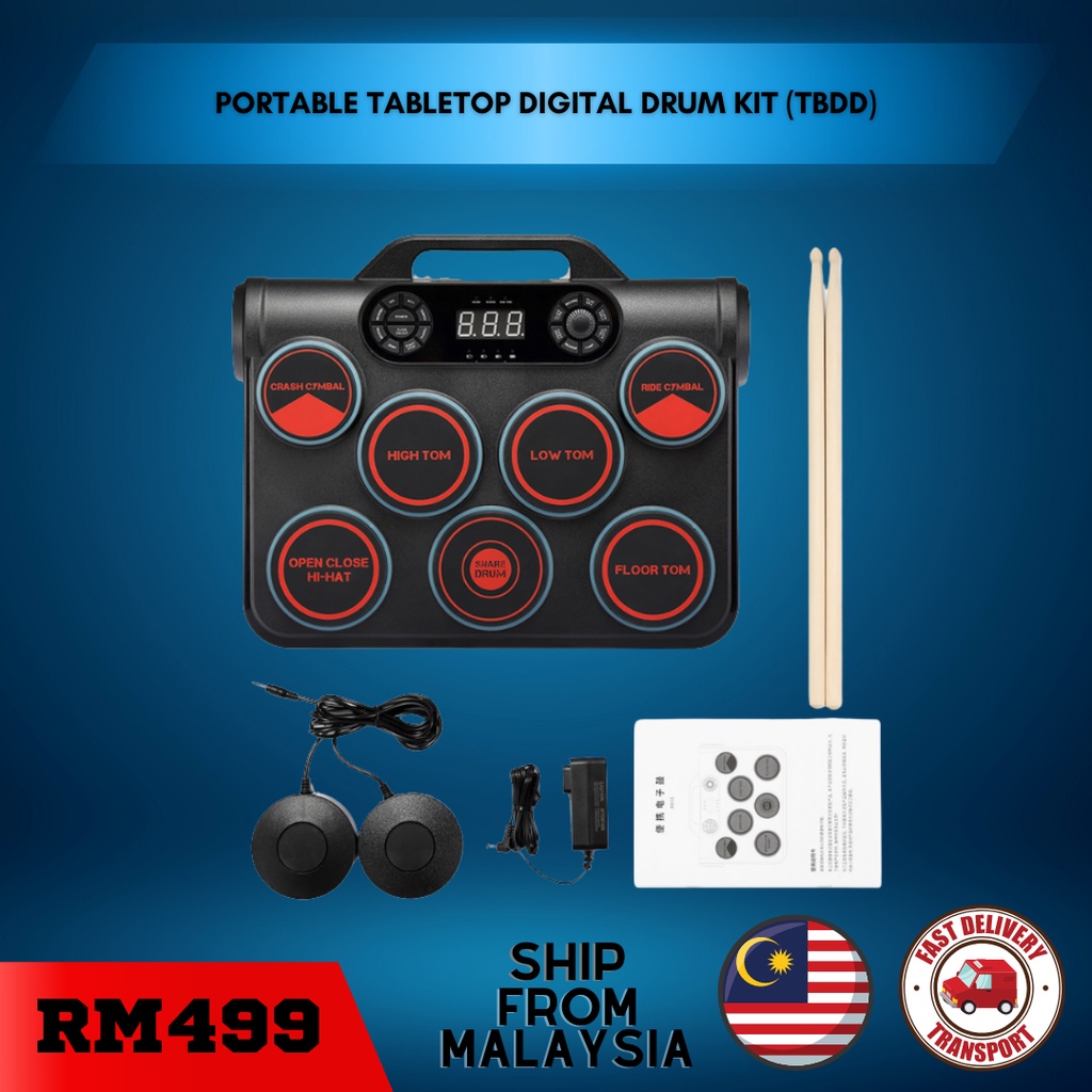Portable Tabletop Digital Drum Kit (TBDD) | Shopee Malaysia