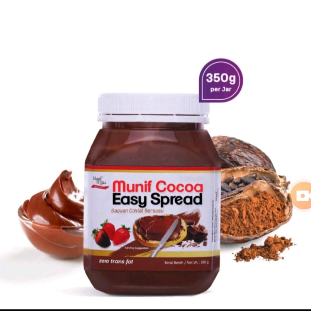 Munif Hijjaz Munif Cocoa Easy Spread Chocolate (350g) Bottle | Shopee ...