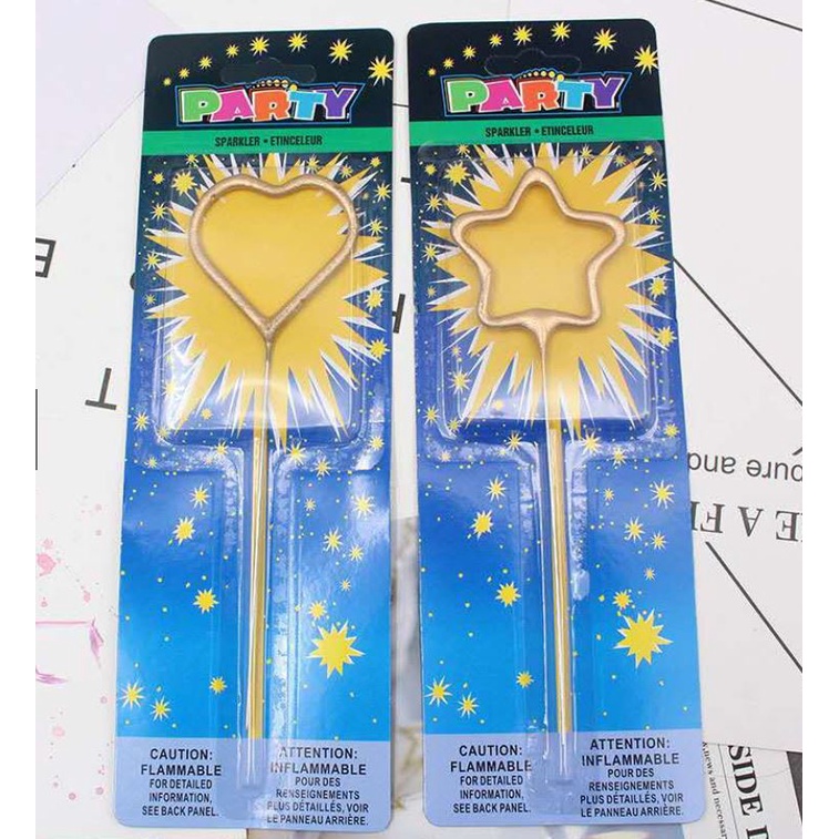 Firework Candle Cake Topper Sparkler Heart Love Star Shape Happy ...