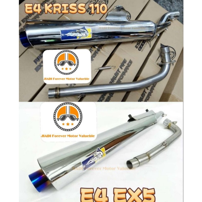 ESPADA RACING EXHAUST PIPE E4 MODENAS KRISS 110/ HONDA EX5 28MM CHROME TITANIUM | Shopee Malaysia