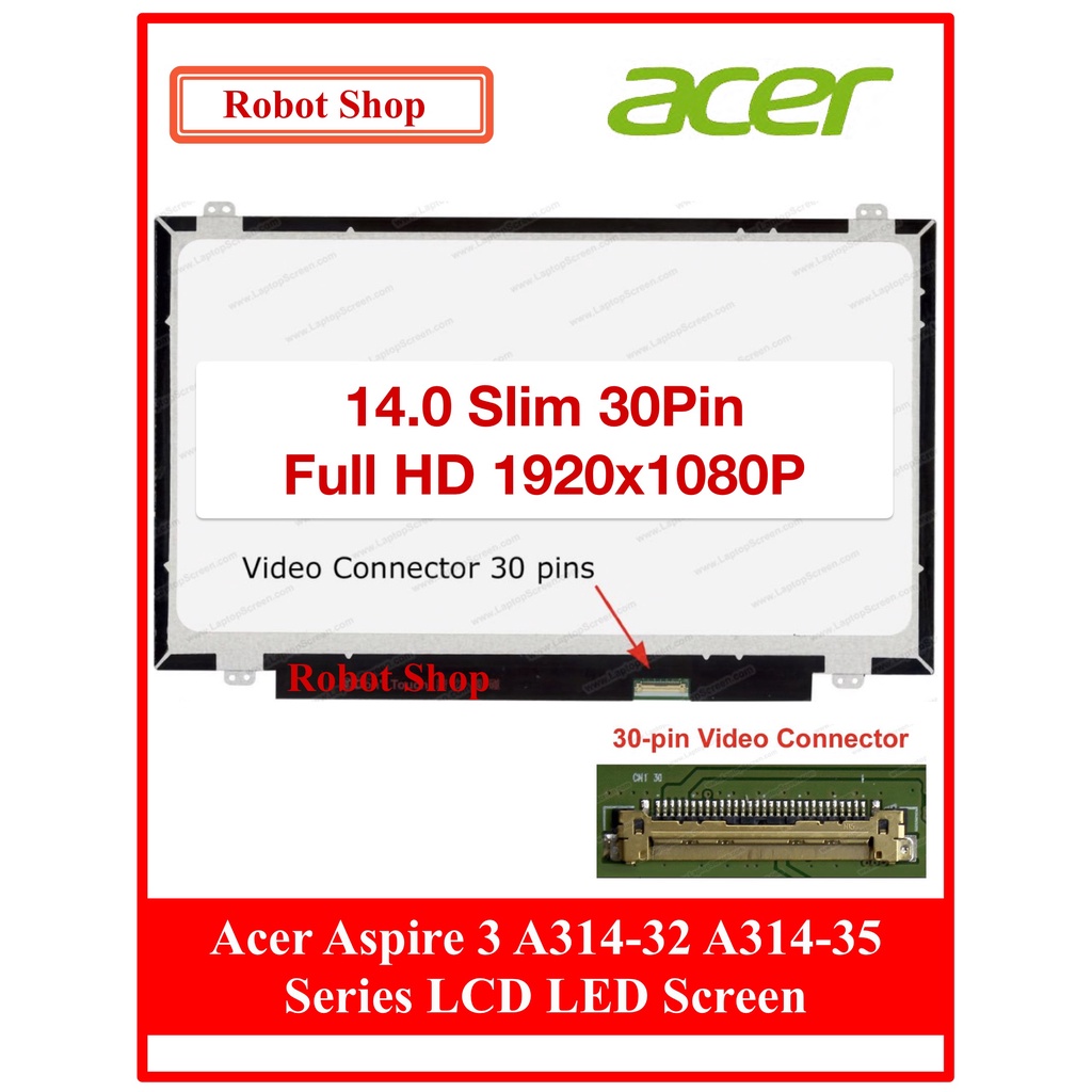LCD LED 14.0" 30pin for Acer Aspire 3 A314-32 A314-35 Series LCD LED ...