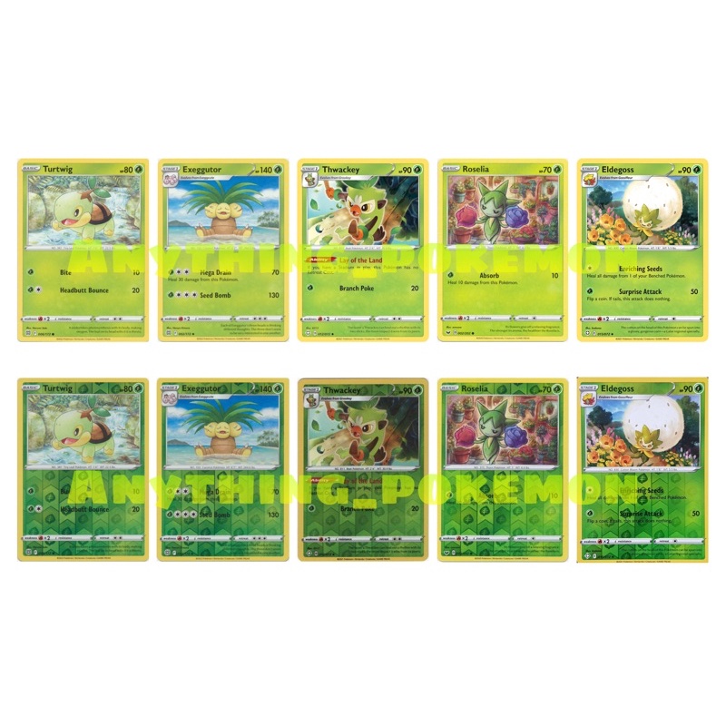Pokémon Cards - NORMAL/REVERSE HOLO - Turtwig, Exeggutor, Roselia ...