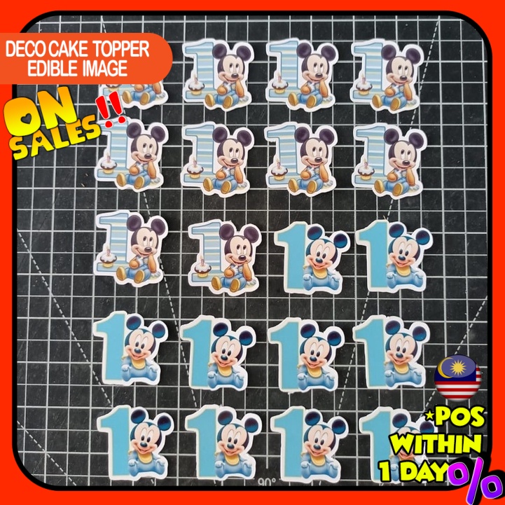 READY STOCK Happy Birthday Cake Topper Mickey Mouse Decoration Set ...
