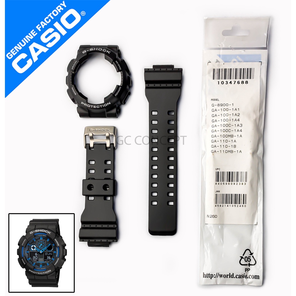 ORIGINAL BAND & BEZEL REPLACEMENT PARTS FOR G-SHOCK WATCH GA-100-1A2 ...