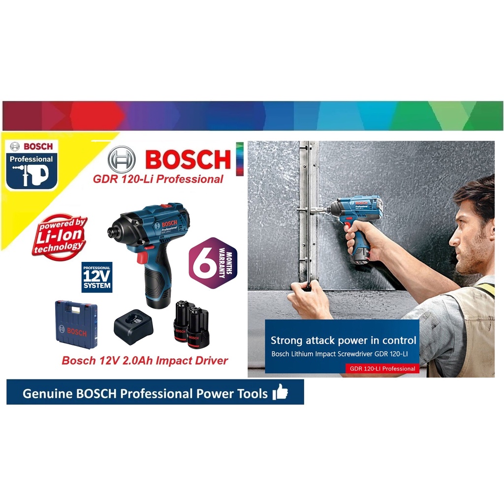 Bosch GDR 120-Li Gen-2 Compact Cordless Impact Driver/Wrench | Shopee ...