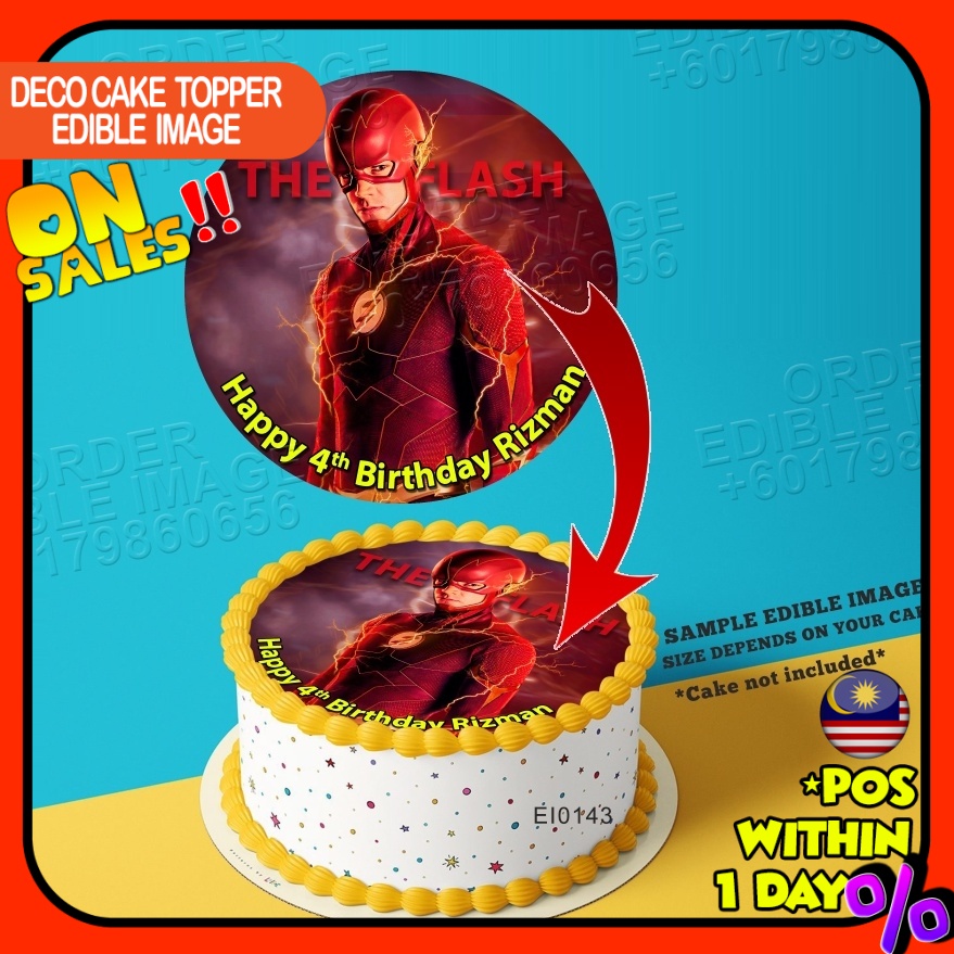 Printing EI The Flash Man Edible Image Print Cake Photo Icing Paper ...