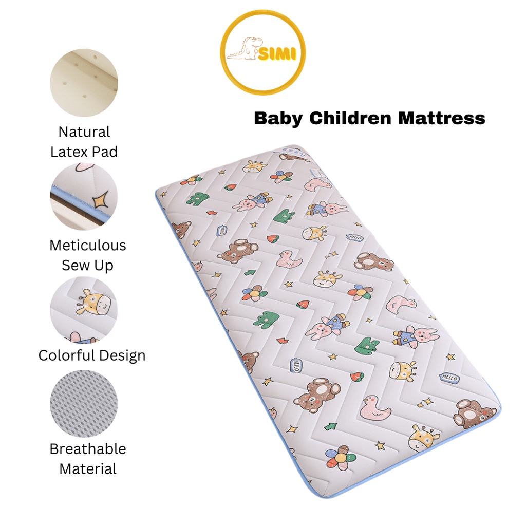NEW Baby Mattress Latex Padding Foam Children Antibacterial Cartoon ...