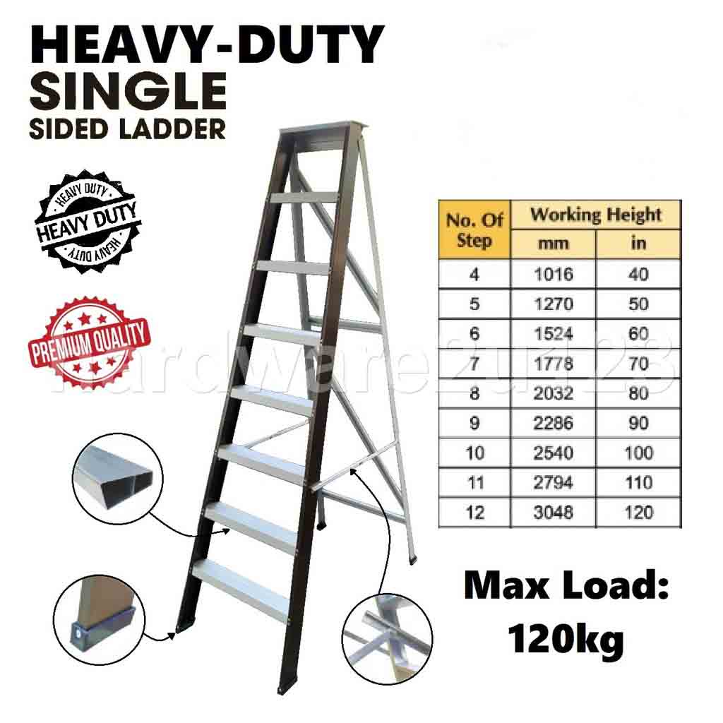 Heavy Duty Aluminium Single Sided Ladder Double Side Tangga 楼梯 4/5/6/7 ...