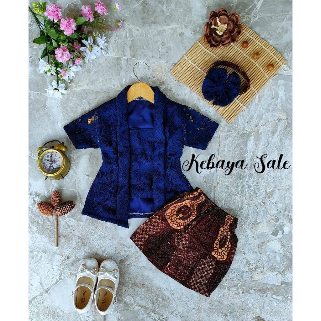 BAJUNIK KEBAYA KUTUBARU CHILDREN NAVY COLOR 0-2 YEARS NEWBORN KEBAYA ...