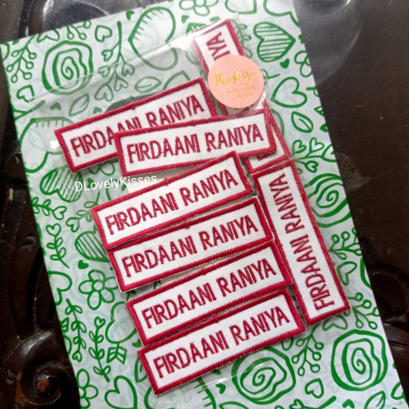 Name Tag Sulam Rumi Jawi Cina/Nama Tag Sekolah Iron On(1/2hari siap ...