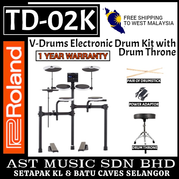 Roland TD-02K V-Drums Electronic Drum Kit / Digital Drum / TD2K / TD 2K / TD2 | Shopee Malaysia